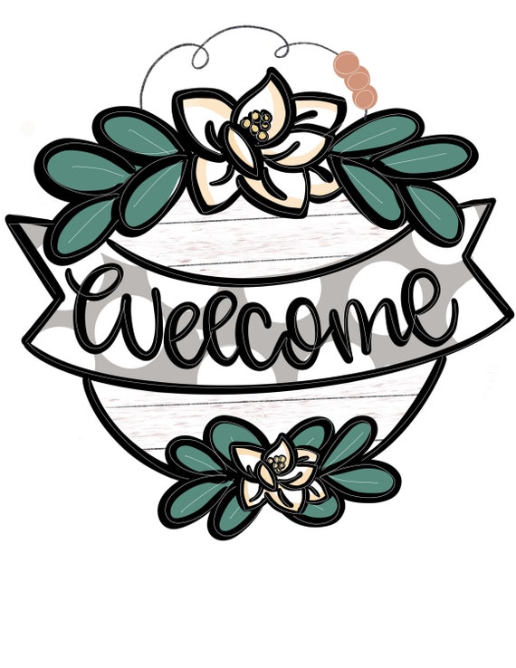 TEMPLATE: Magnolia Door Hanger Greenery Door Hanger Wreath - Etsy