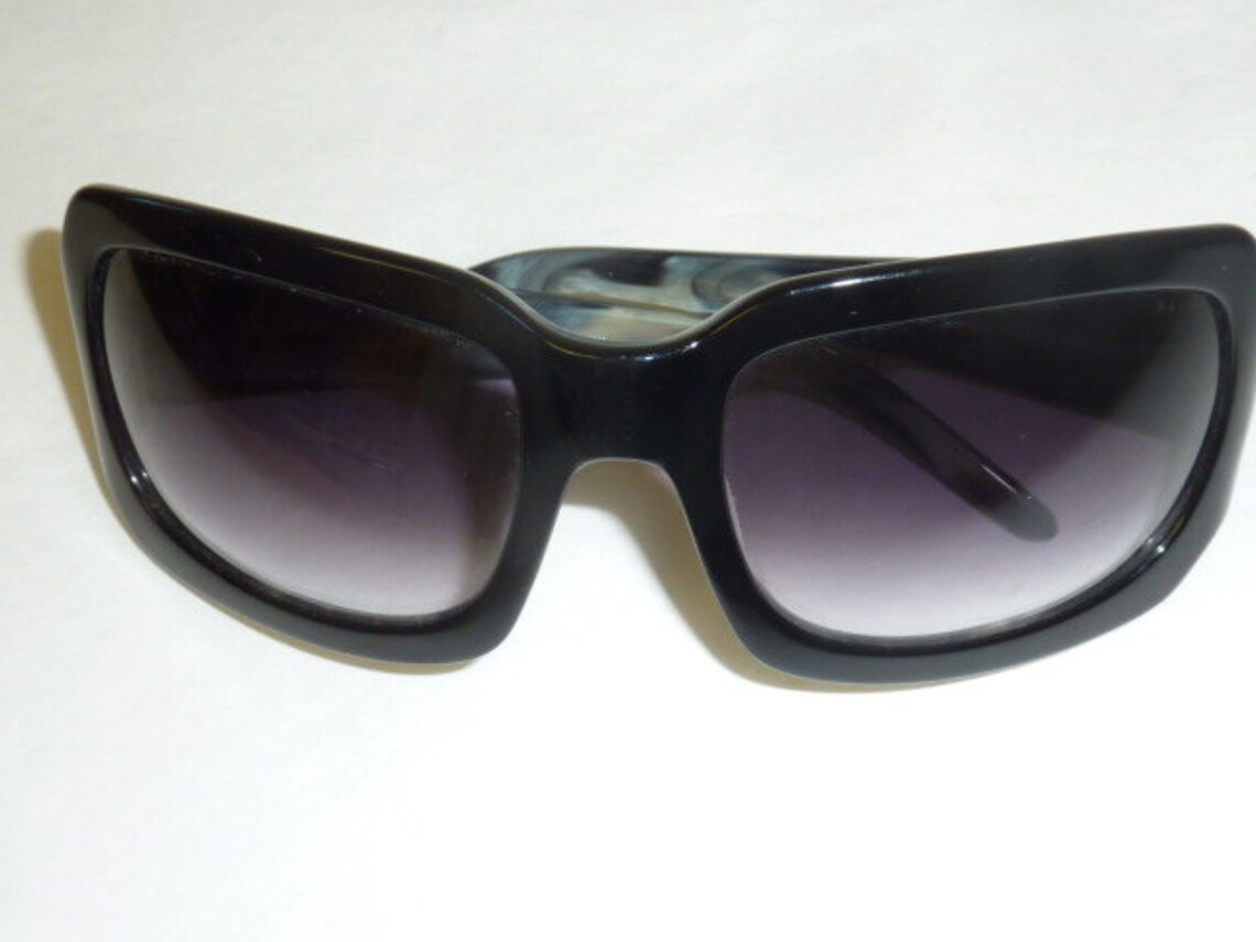 Vintage Ralph Lauren Sunglasses Ra5023 50687 Wide Frame Black Etsy