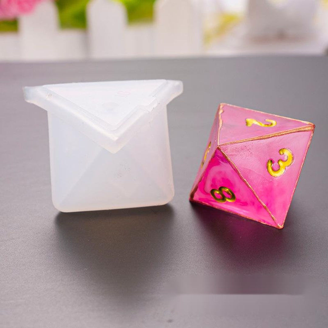 Polygon D8 Dice Shape Silicone Molds Soap Candle Fondant Baking ...