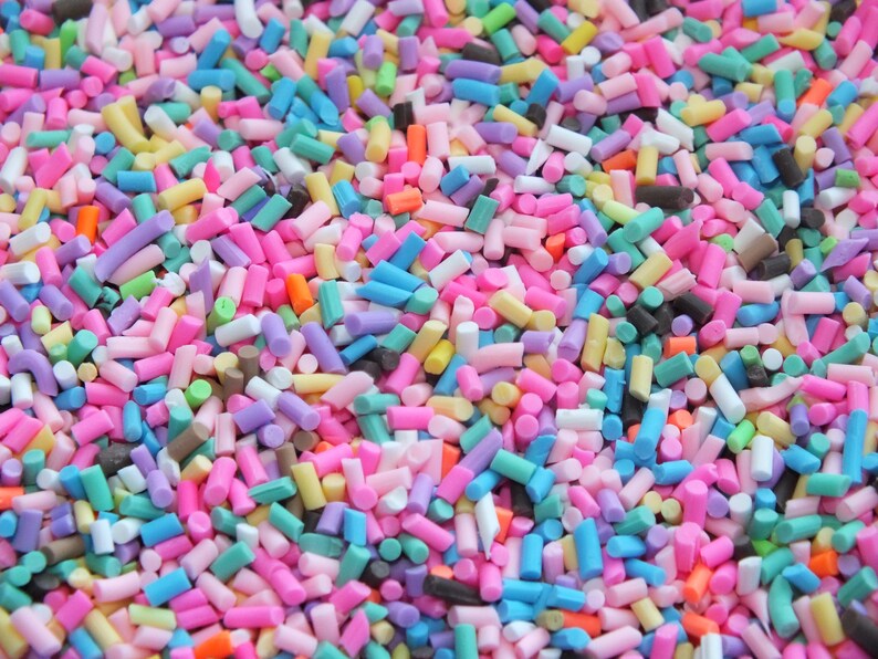 NEW Extra Bright Colours 20g Bag FAKE Polymer Clay Ice Cream Sprinkles ...