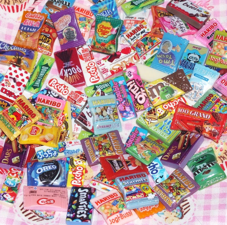 Mixed Fake Food Prop Resin Flatback Snacks Chocolate Crisps Sweets ...