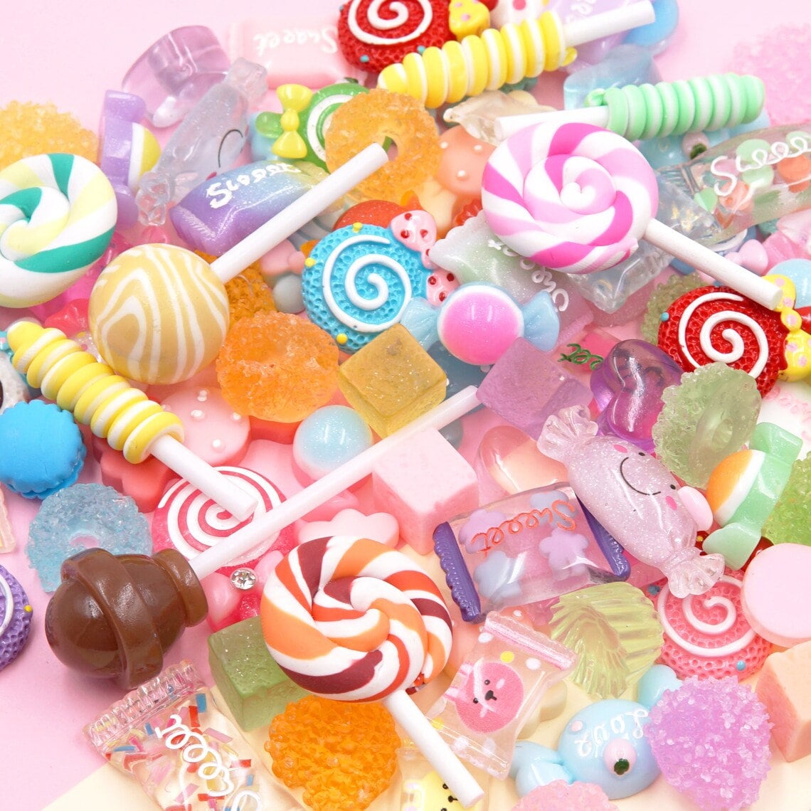 Cute Candy Land FAKE Sweets Food Lollypops Lollipops Kawaii Flatback 3D ...