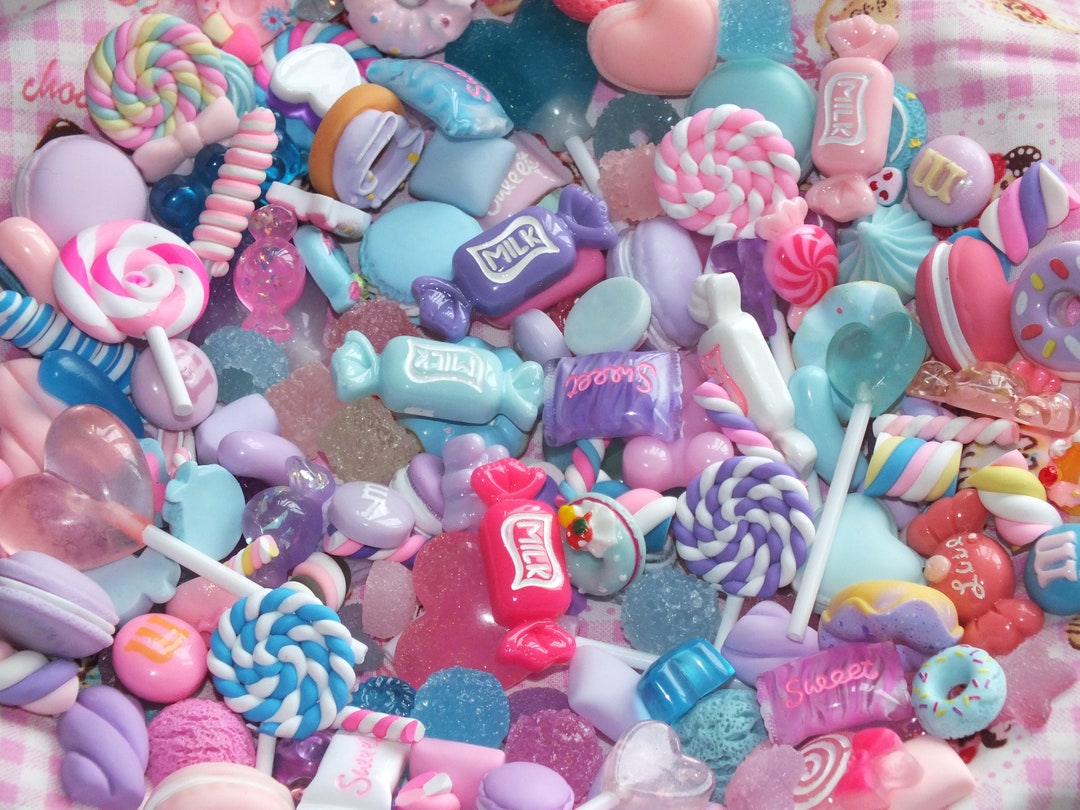 Cute Sweet Shop Fun Candy Resin & Clay Candy Chocolate Lollipop Sweets ...