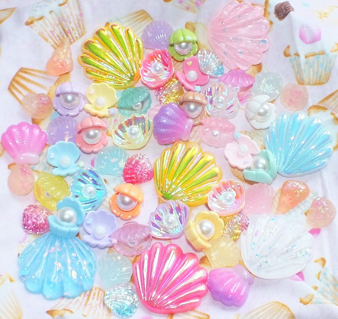 Shells Mixed Flatback Sea Side Large & Small AB Ombre Beach Craft Kit ...