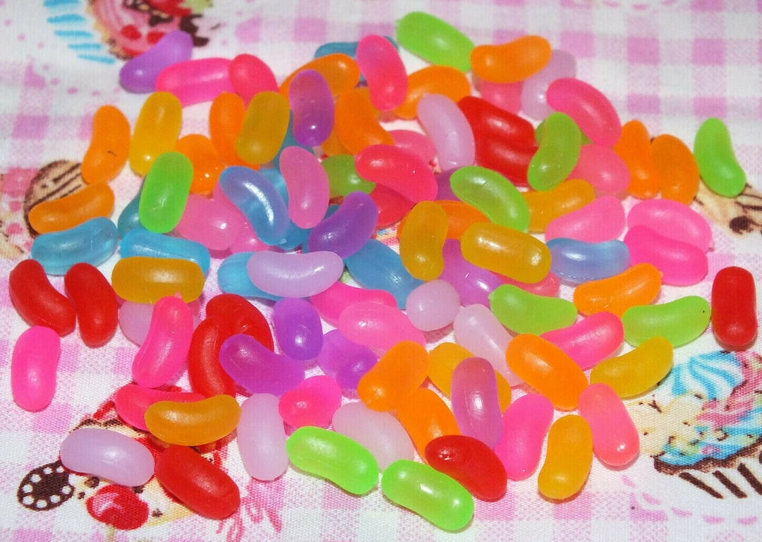 20 Pcs Mixed Realistic TINY Jelly Beans Sweets Candy Resin 3D Cabochons ...
