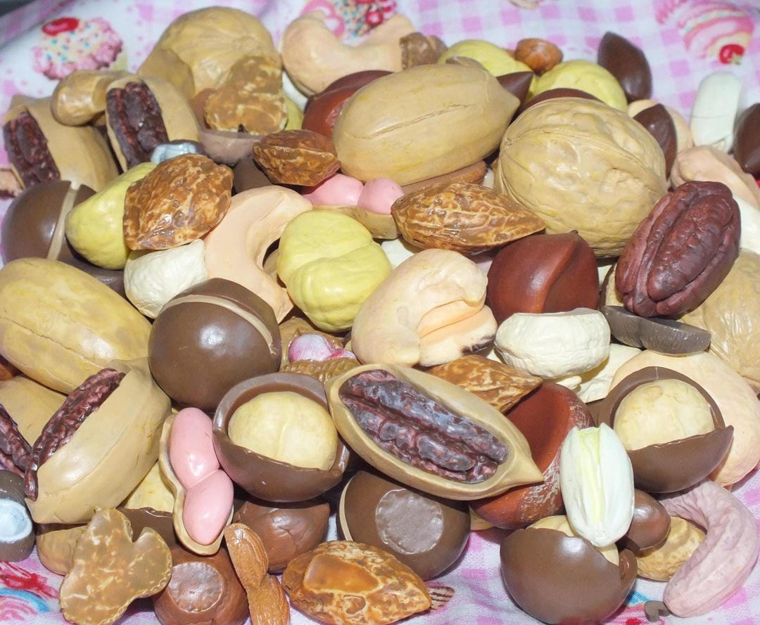 50 Pieces Mixed Realistic FAKE Prop Play Food Nuts Seeds Mix Sizes 22mm ...
