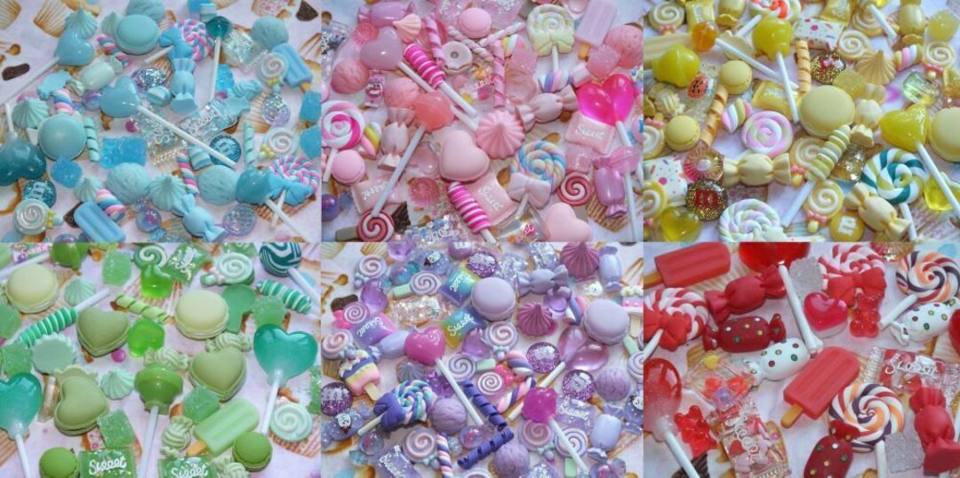 New Designs Mixed Candy Resin & Clay Lollipop Sweets Fake Flatback Food ...