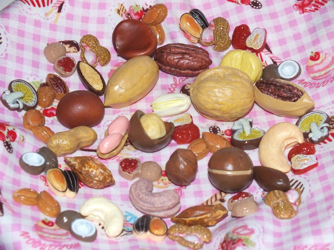 30 Pieces Mixed Realistic FAKE Prop Play Food Nuts Seeds Mix Sizes 22mm ...