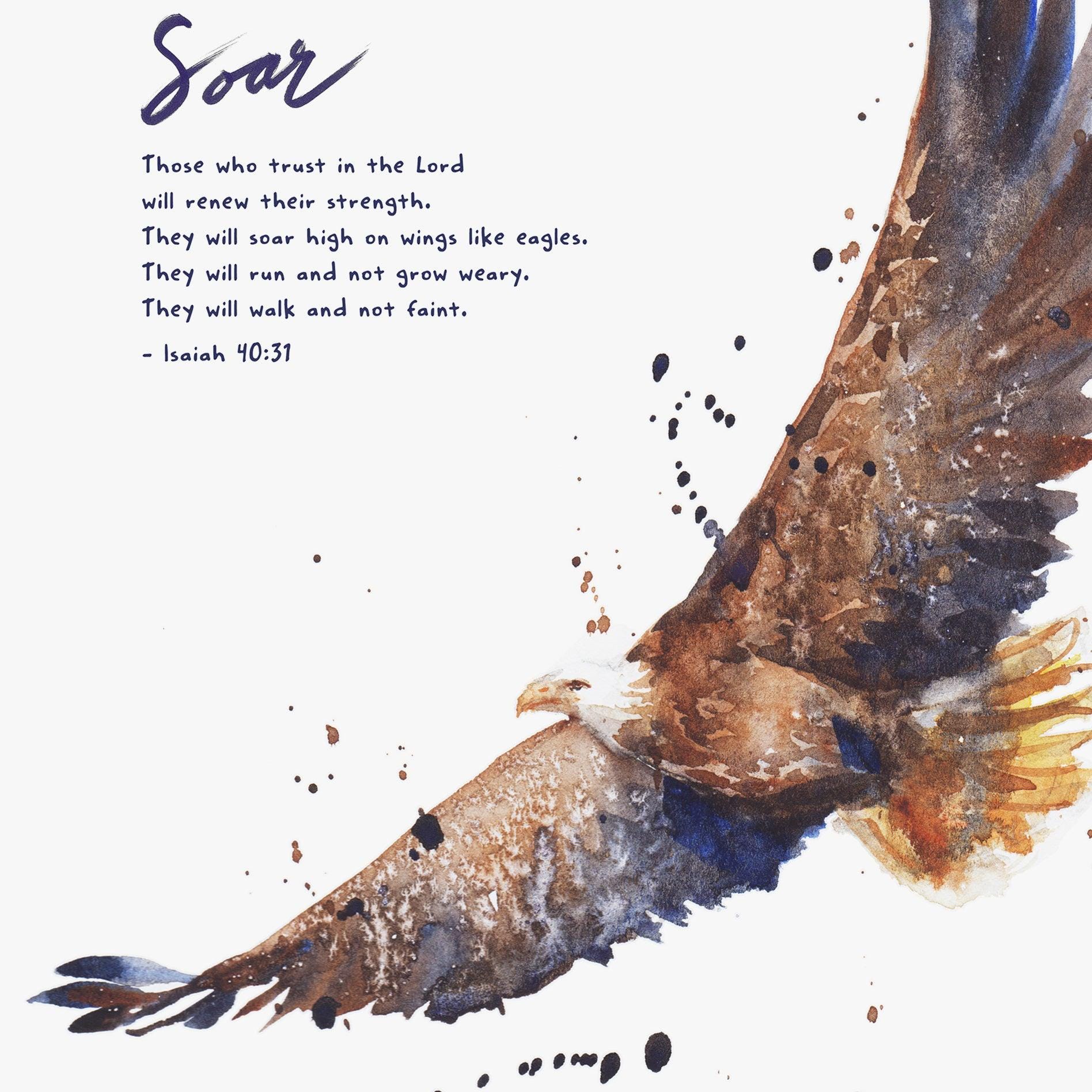 Soar on Wings Like Eagles - Isaiah 40:31 | Christian Fine Art Print - Etsy
