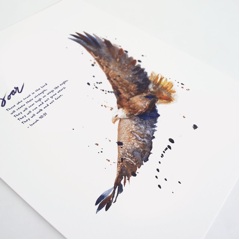 Soar on Wings Like Eagles - Isaiah 40:31 | Christian Fine Art Print - Etsy