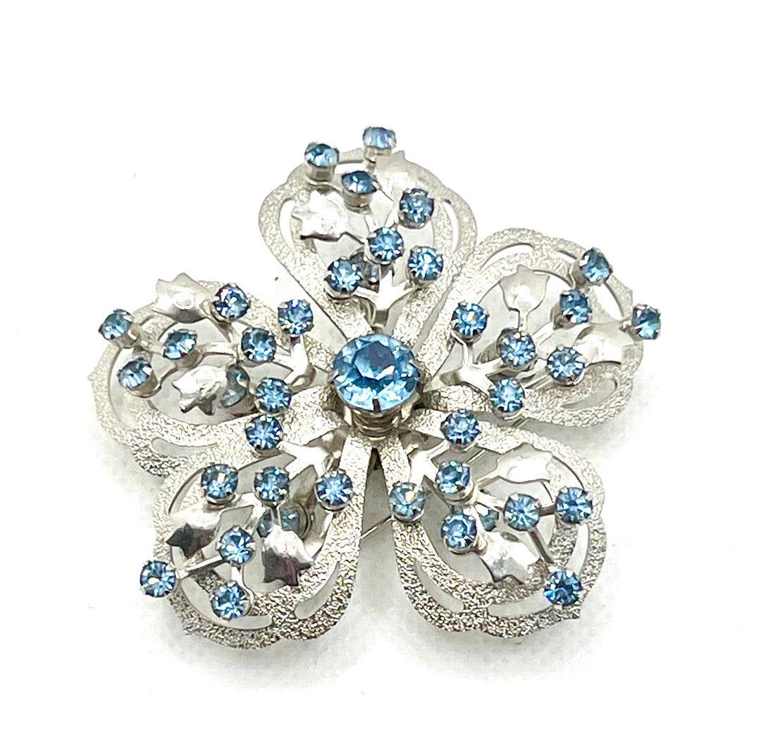 Light Blue Flower Brooch - Etsy