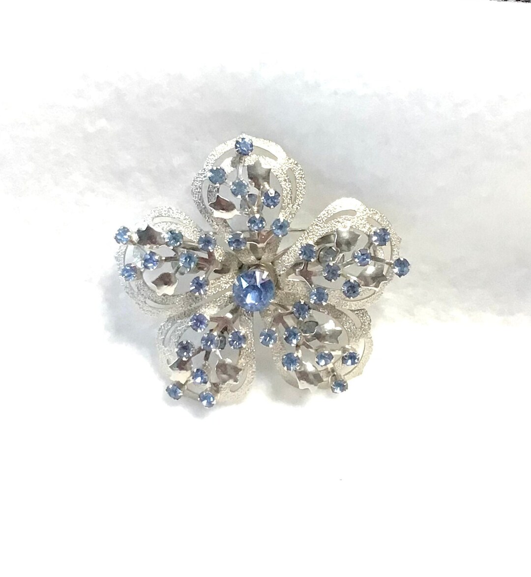 Light Blue Flower Brooch - Etsy