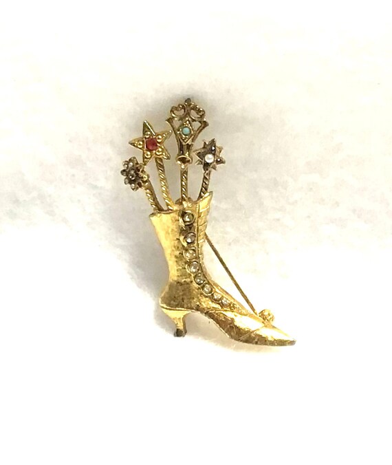 Vintage shoe brooch - Gem