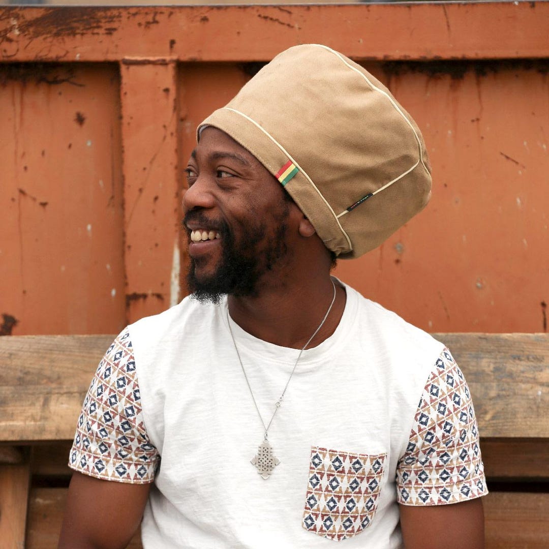 ROYAL CAMEL TAM - Camel Suede Rastafari Crown, Lion of Judah Embroidery ...