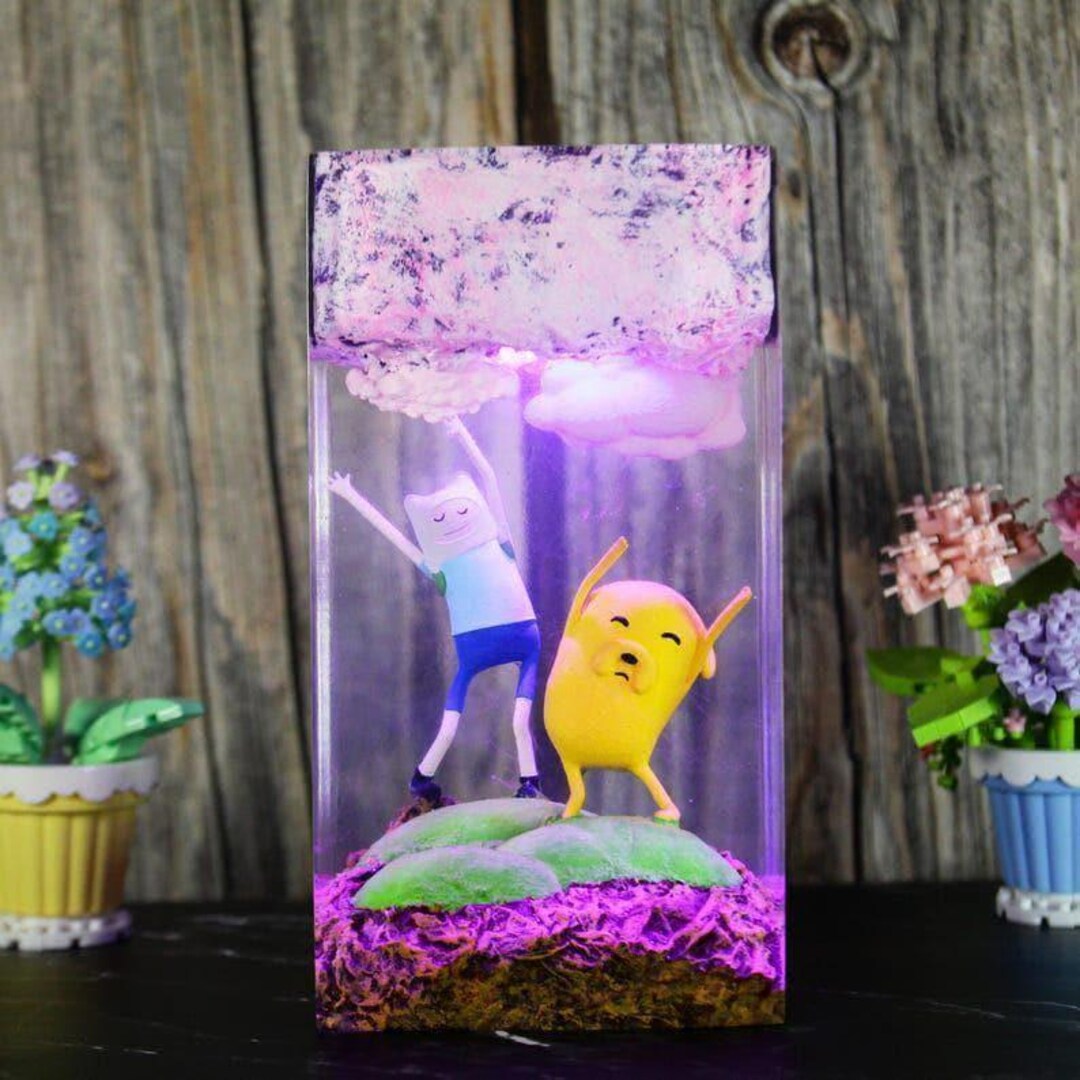 Diorama Adventure Time Resin Lamp, Handmade Lamp for Kids, Unique ...