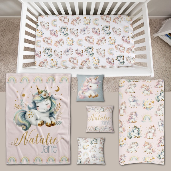 Unicorn Crib Bedding - Etsy