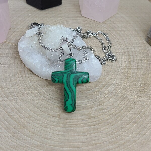 Malachite Cross - Etsy