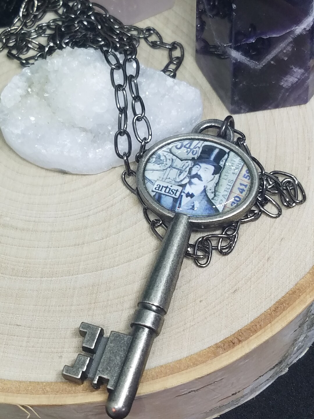 Skeleton Key Necklace,old Key Photo Necklace,skeleton Key Goth Necklace ...