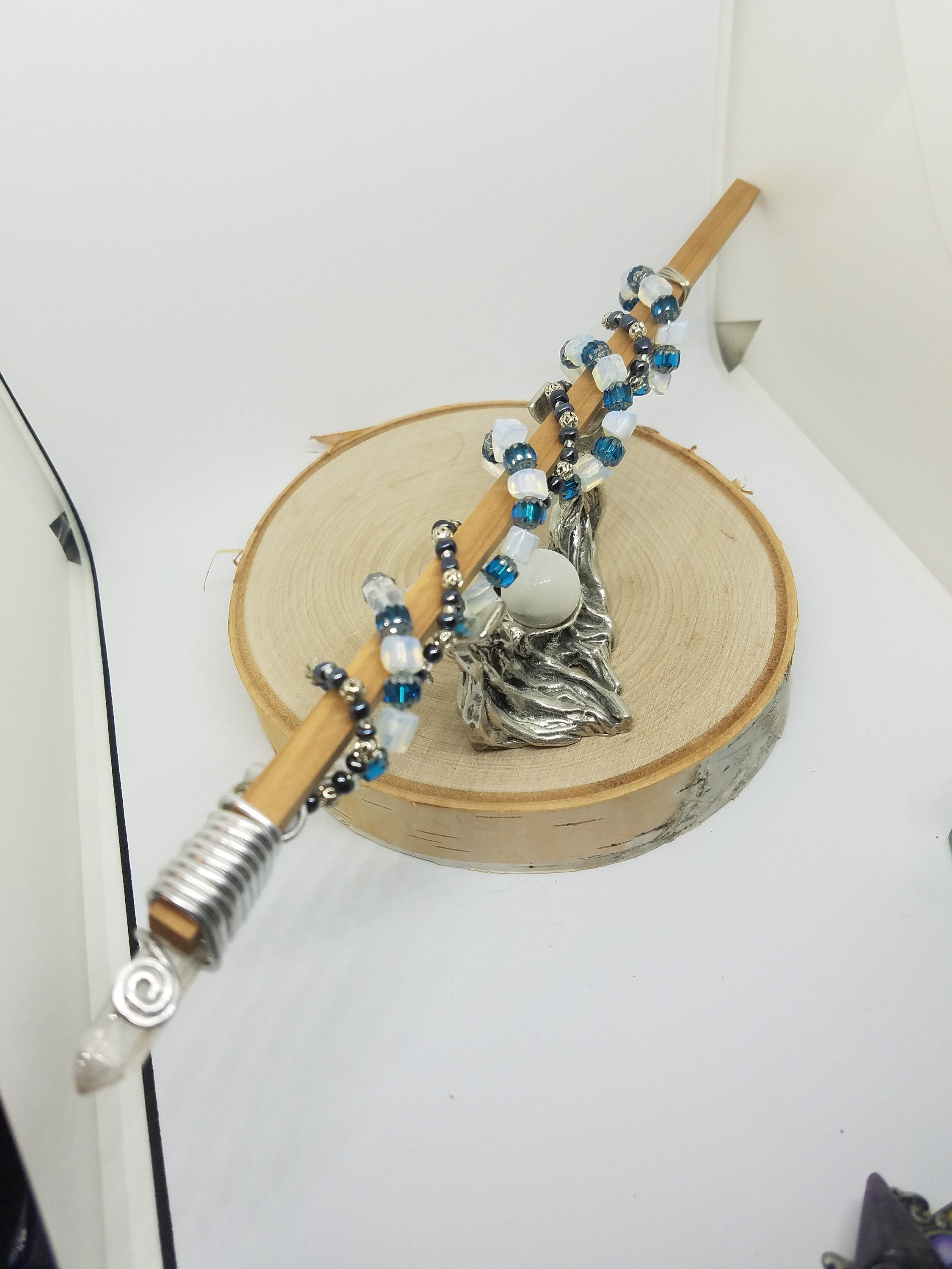 Quartz Crystal Wand, Moonstone Magic Wands, Quartz Point Fairy Wand ...