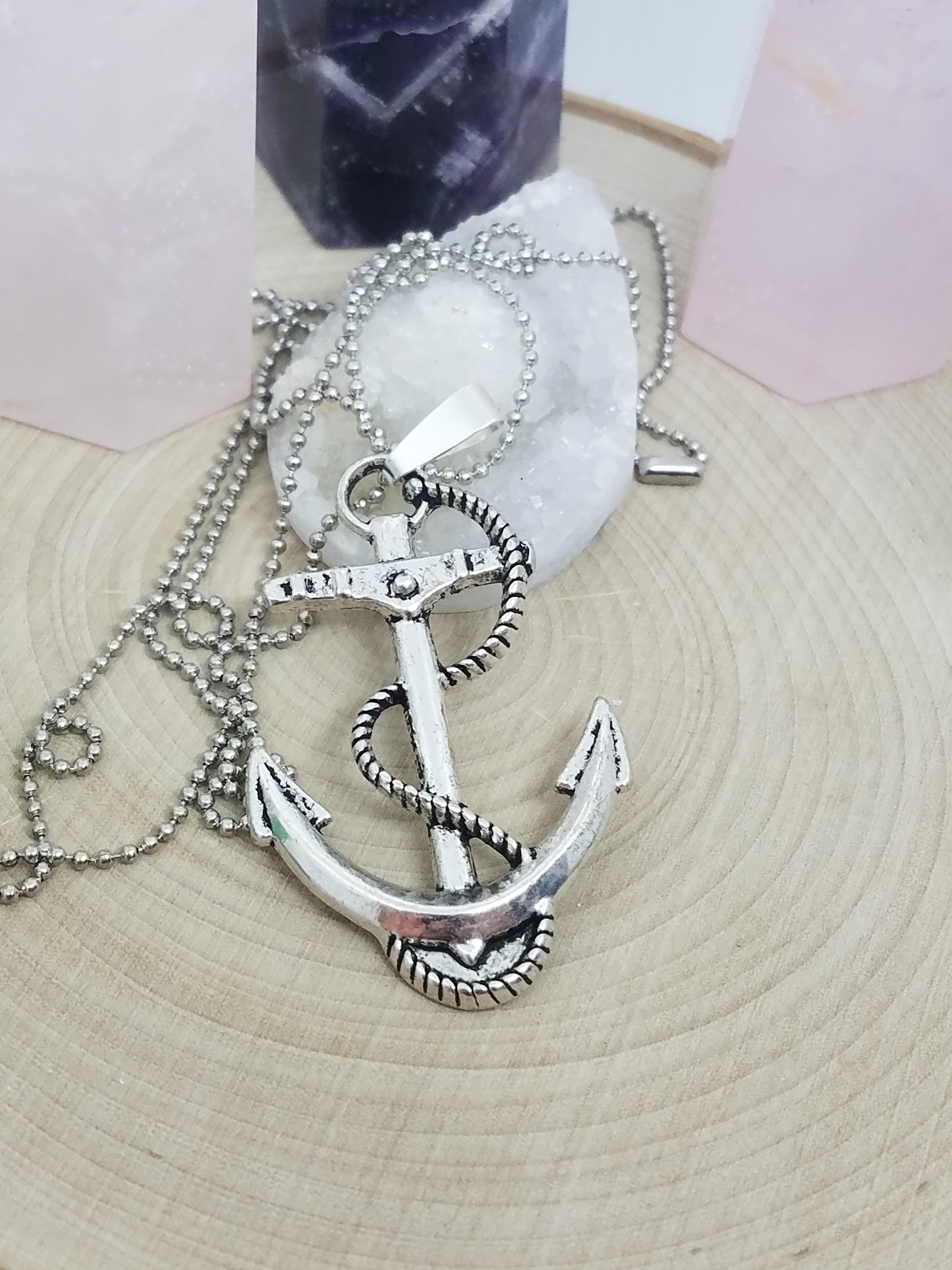 Navy Anchor Necklace, Anchor Pendant Nautical Necklace, Navy Deployment ...