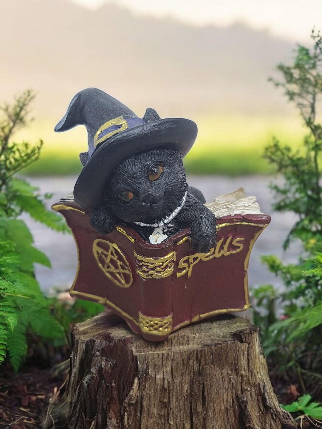 Cat Figurine, Black Cat Statue, Black Cat Halloween Decor, Cat Themed ...