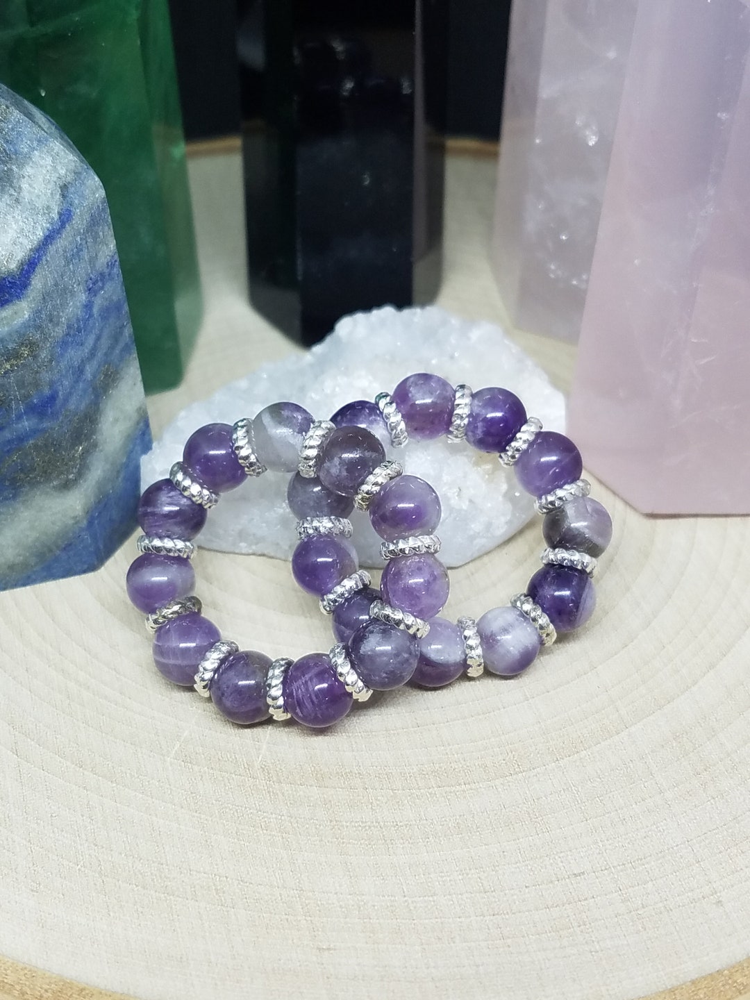 Gothic Amethyst Crystal Thumb Ring - Anxiety Relief Stacking Jewelry ...
