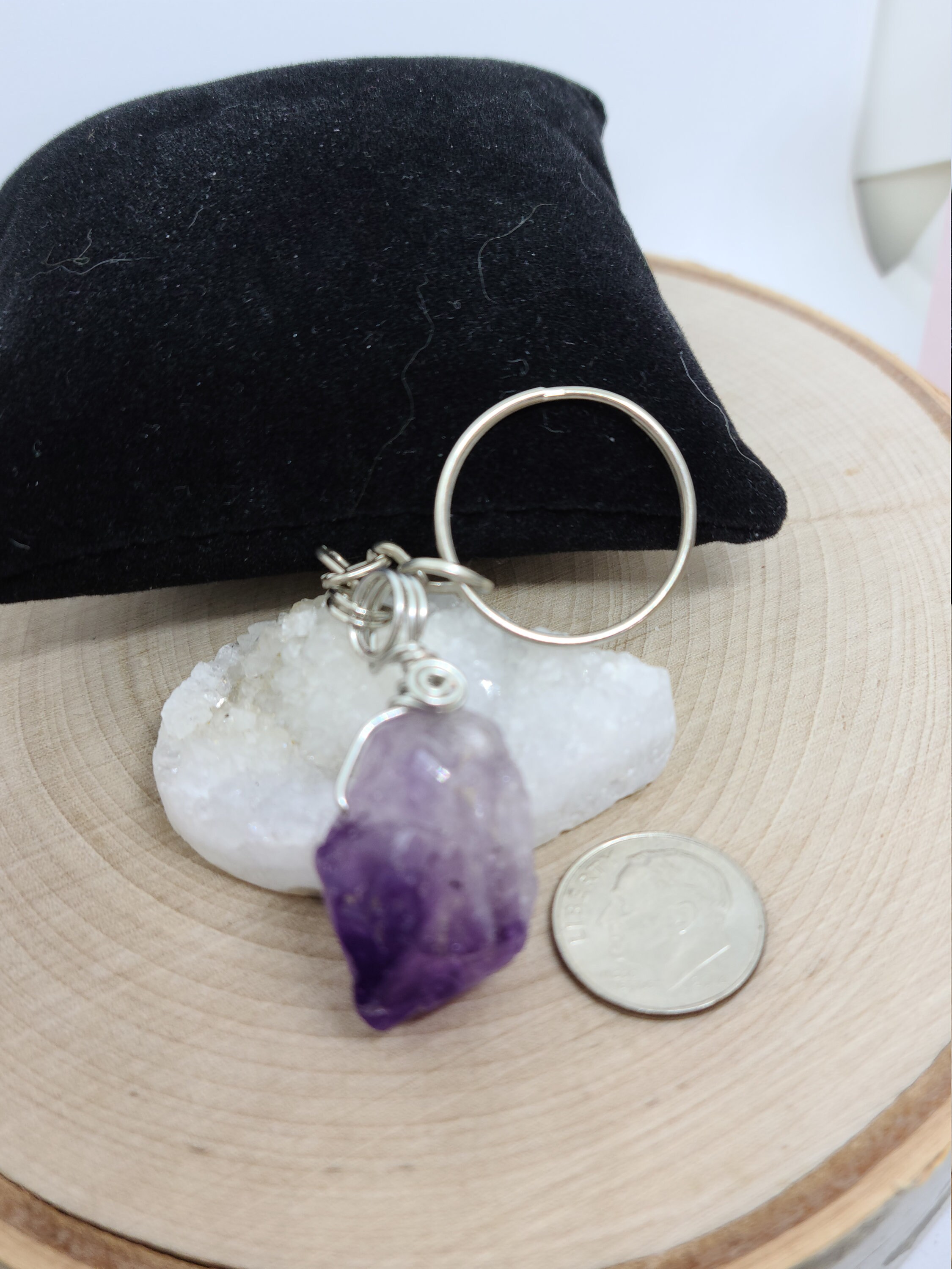Amethyst Point Crystal Keychain, Raw Amethyst Crystal Keychain ...