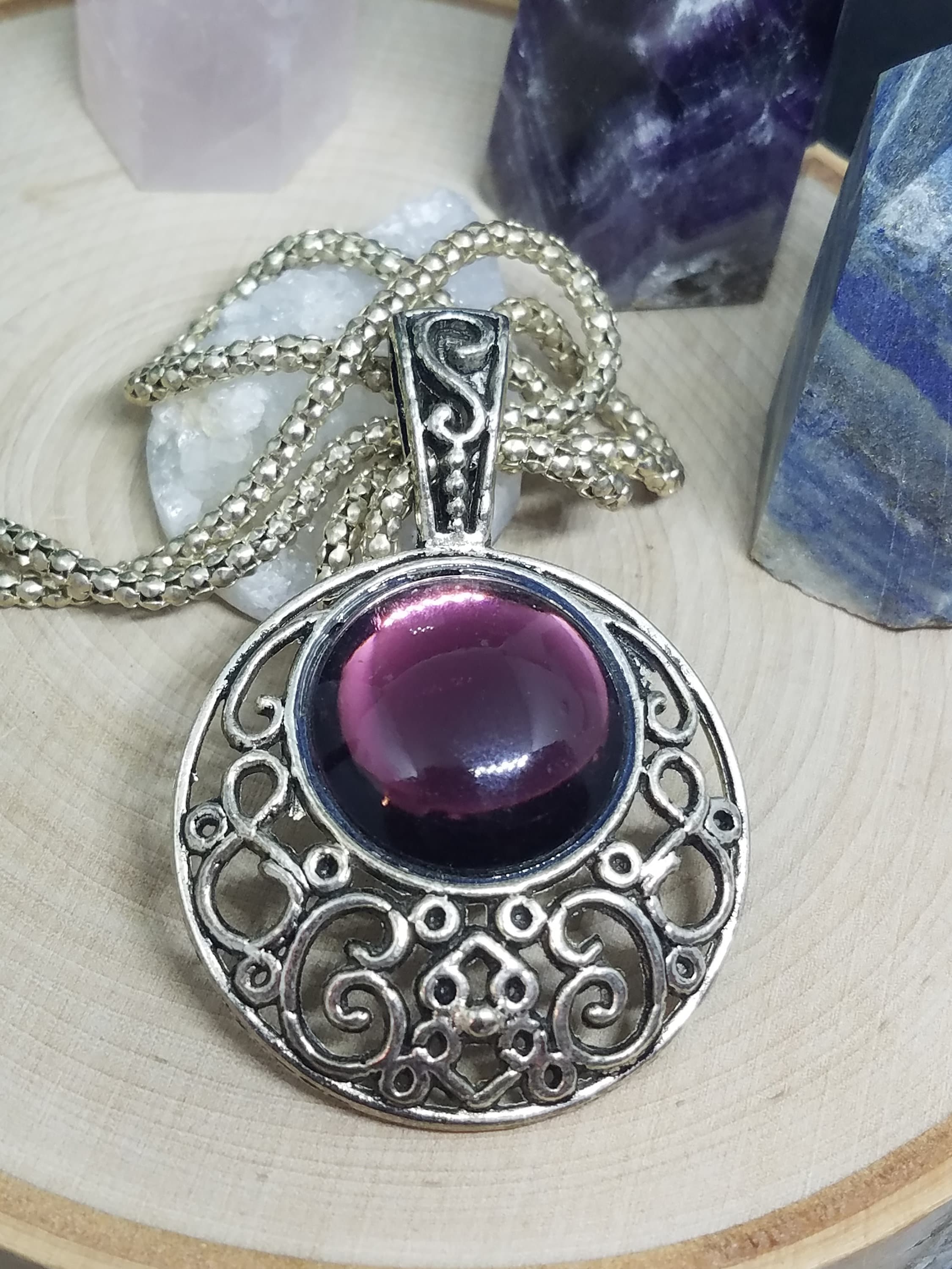 Amethyst Crystal Necklace, Amethyst Gothic Necklace, Amethyst Steampunk ...