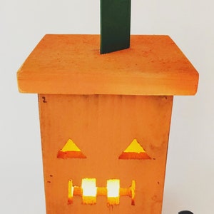 Handmade Wood Halloween Jack O Lantern Pumpkin Window Porch Decorations ...