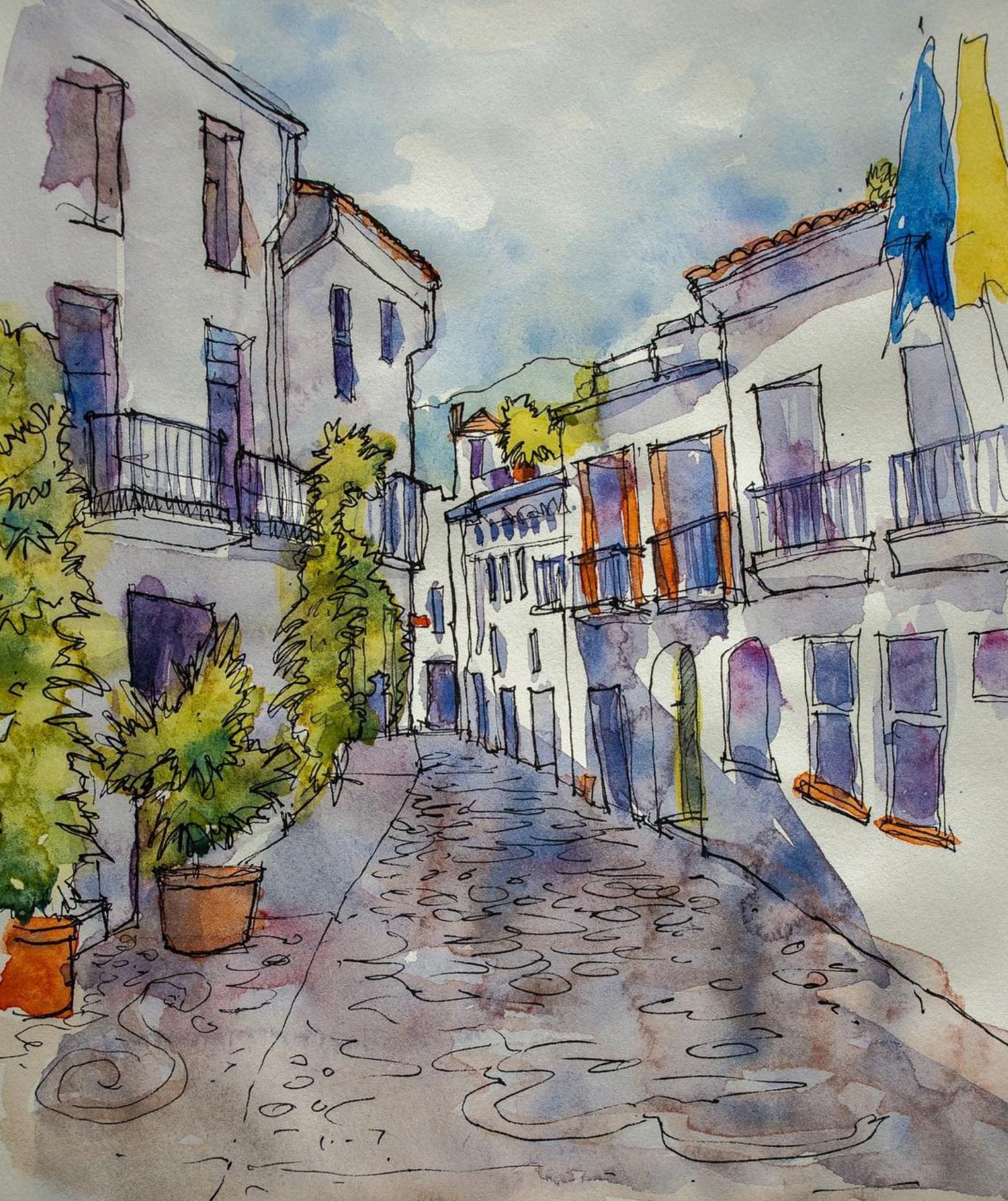 Street in Nerja, Spain - Etsy UK