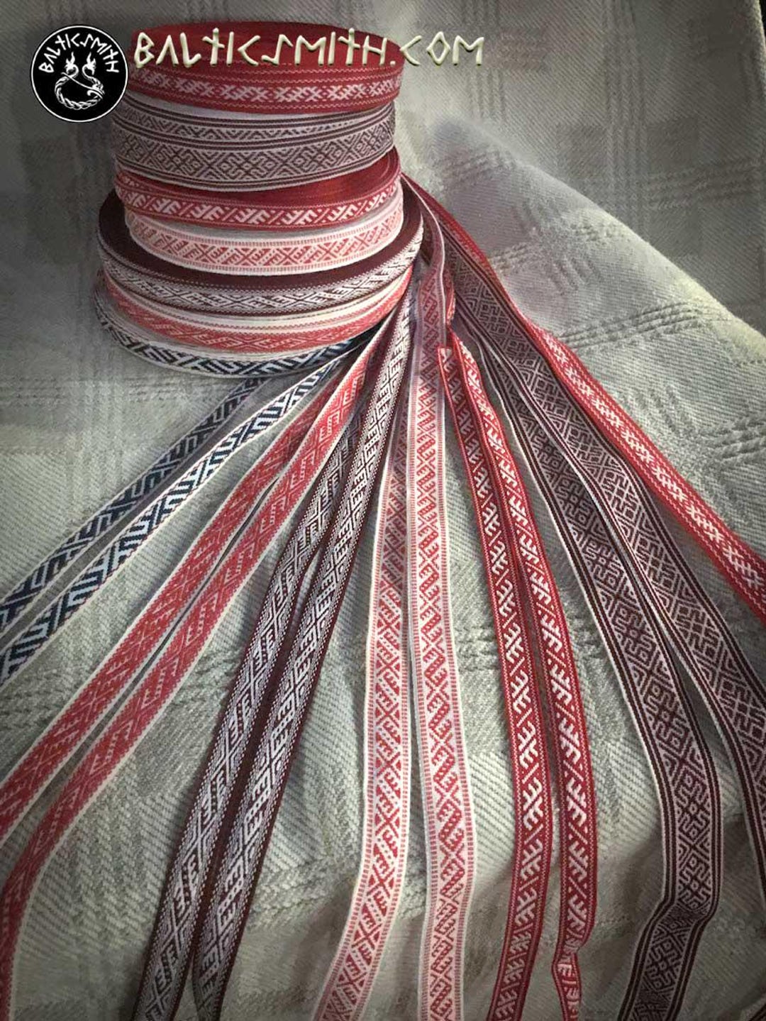 Latvian Traditional Ornament Trim or Ribbon "zalktis", (16, 13 & 10mm ...