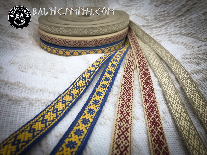 Latvian Traditional Ornament Trim or Ribbon (cross of Crosses), 15mm ...