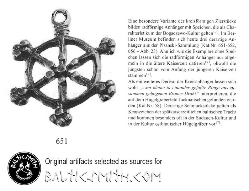 Galindian/bogaczewo/old Prussian (baltic) Sun Charm in Sterling Silver ...
