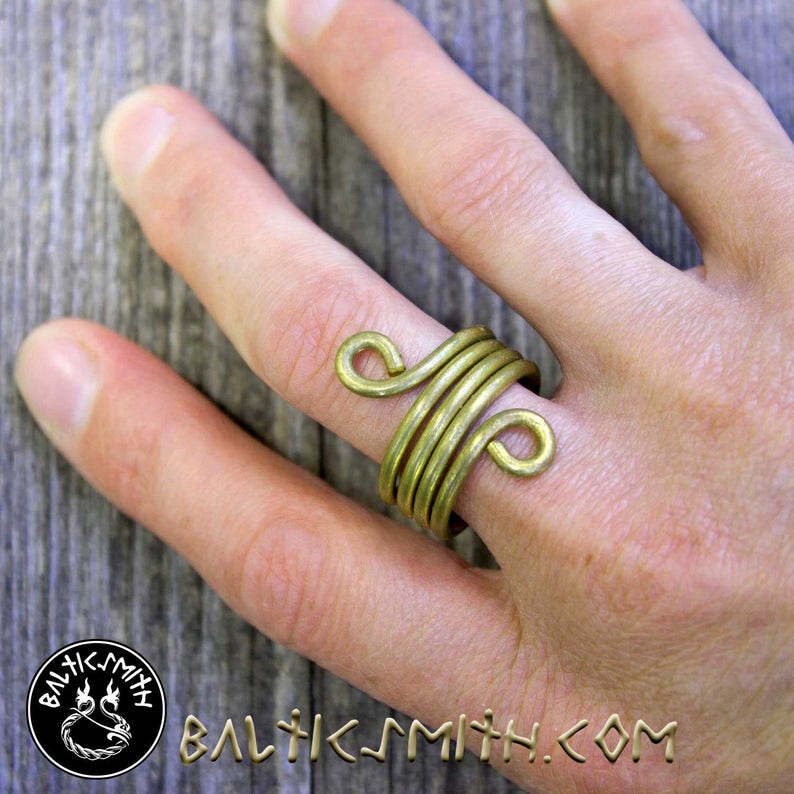 Helical Ring With Open Loop Terminals in Bronze - Etsy