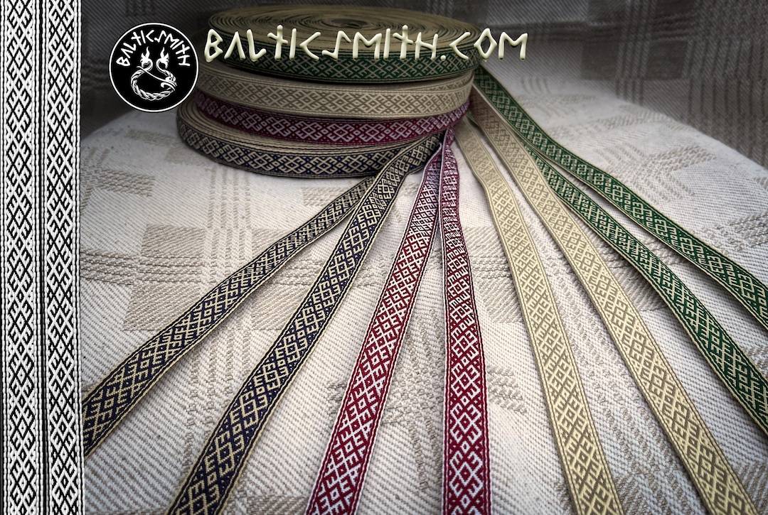 Latvian Traditional Ornament Trim or Ribbon "krupis," (toad) 17 & 15mm ...