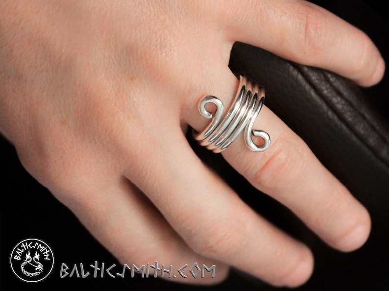 Helical Ring With Open Loop Terminals in Sterling Silver - Etsy