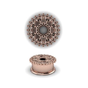 LOTUS : Gauged Lotus Mandala Plugs | Lotus Gauges | Sterling Silver ...