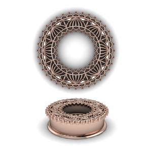 LOTUS : Gauged Lotus Mandala Plugs | Lotus Gauges | Sterling Silver ...