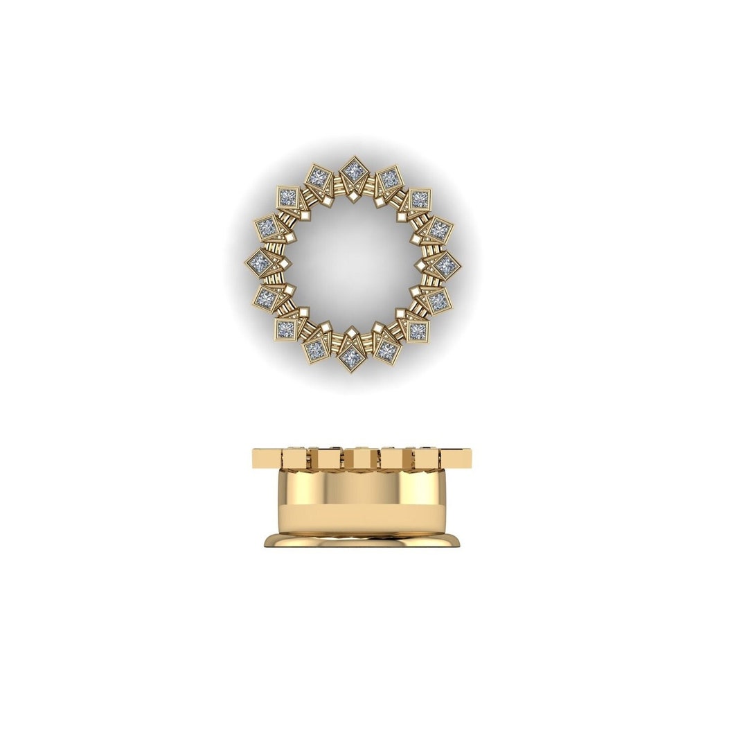 DECO STAR : Gauged Diamond Plugs | Art Deco Diamond Gauges | 10K, 14k ...