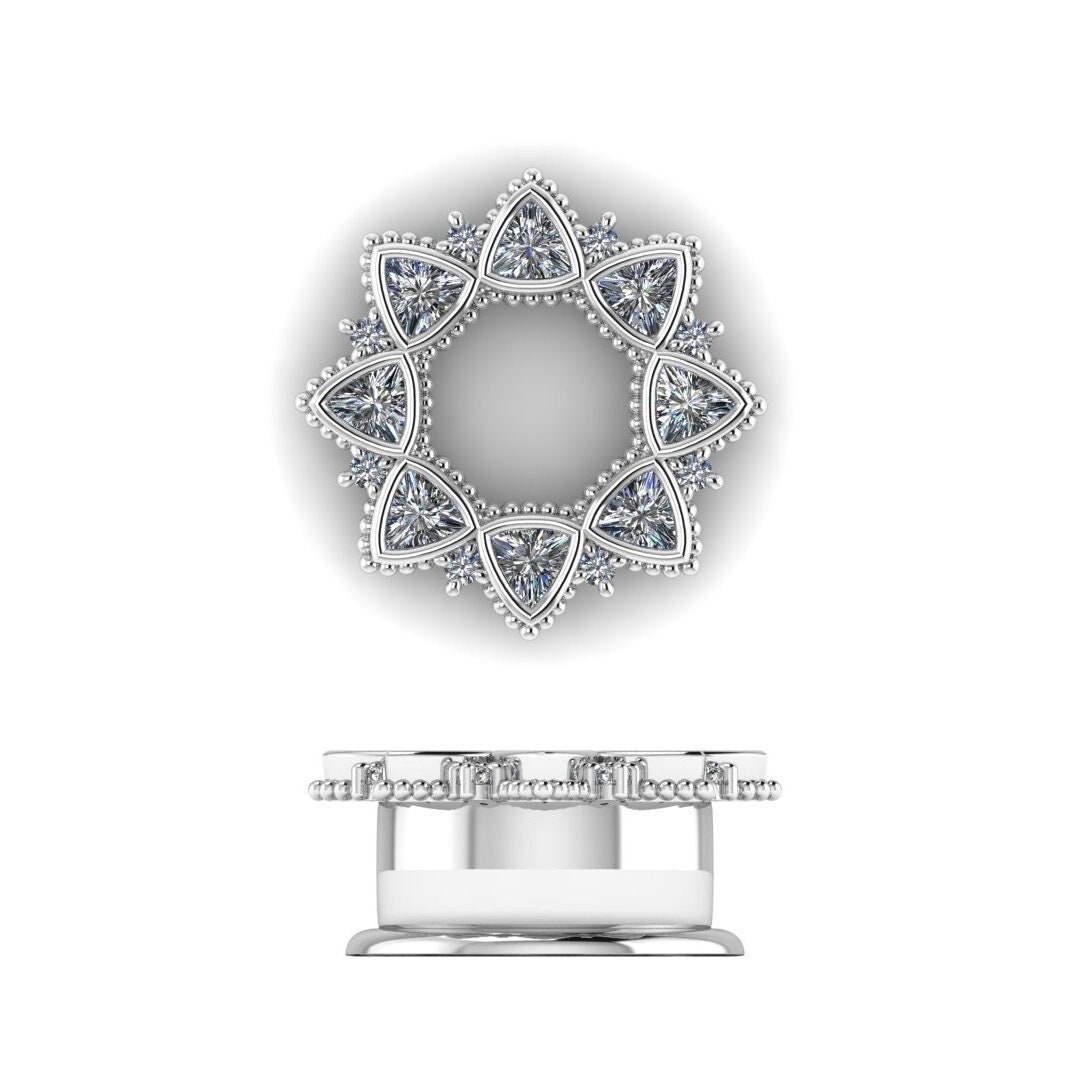 TRILLIUM : Gauged Trillion Diamond Plugs in Your Choice of Sterling ...