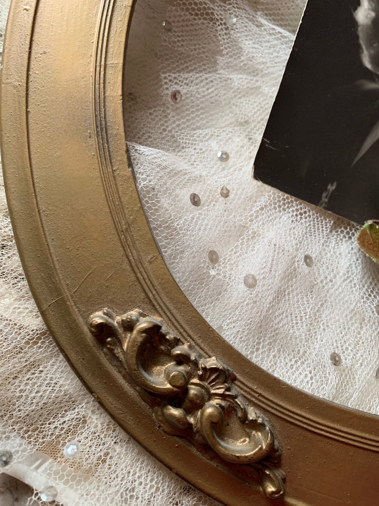 Vintage Gold Frame Shabby Oval Wood Picture Frame 14 X 17 Inch - Etsy