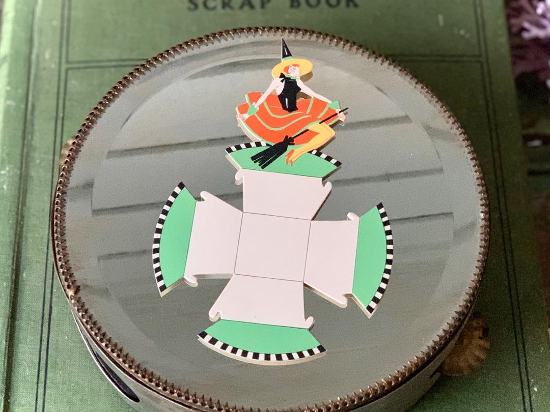 Vintage Halloween Flapper Witch Girl Party Nut Candy Cup Mini Paper ...