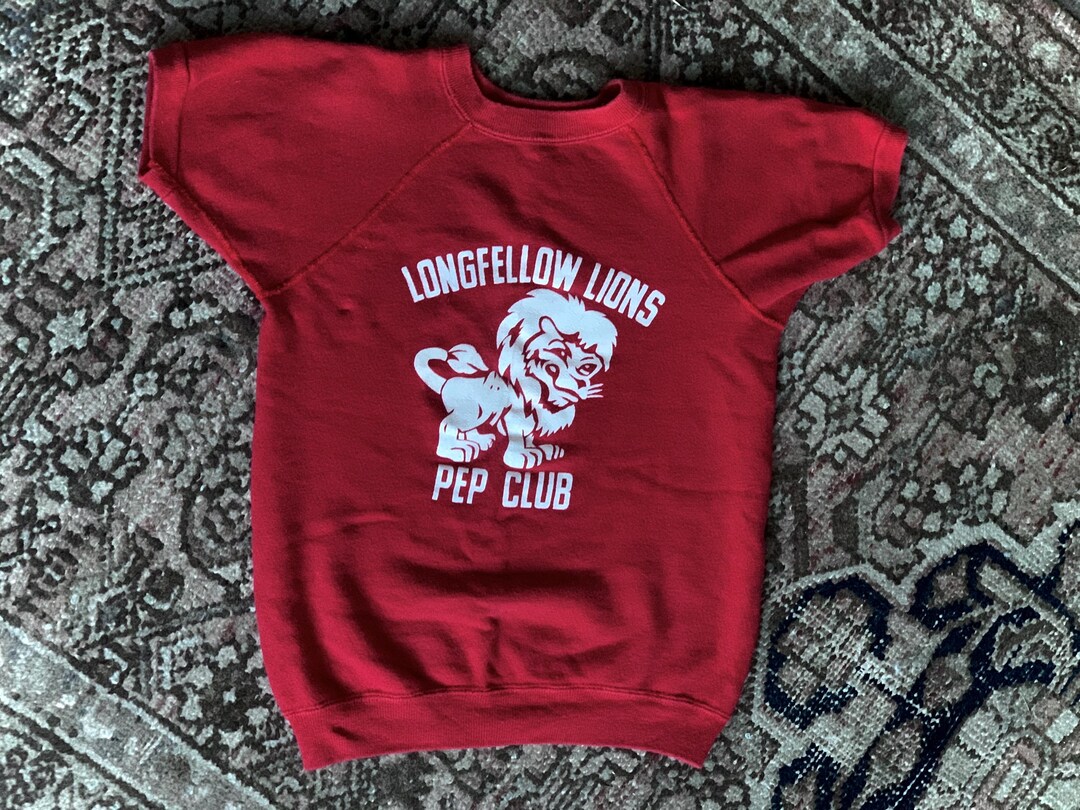 Vintage Child Size Longfellow Lions Pep Club Short Sleeve Sweatshirt ...