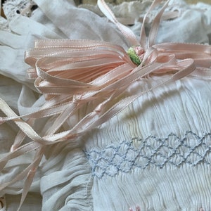 Vintage Miniature Ruffly Pillow Shabby Pink Ribbon Ruffly Lace Mini ...