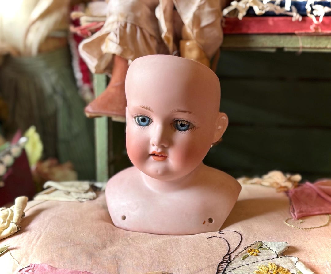 Antique German Porcelain Doll Head Armand Marseille 370 Bisque Salvaged ...