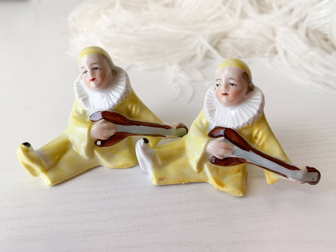 Vintage German Irice Place Card Holders Porcelain Pierrot Minstrel ...