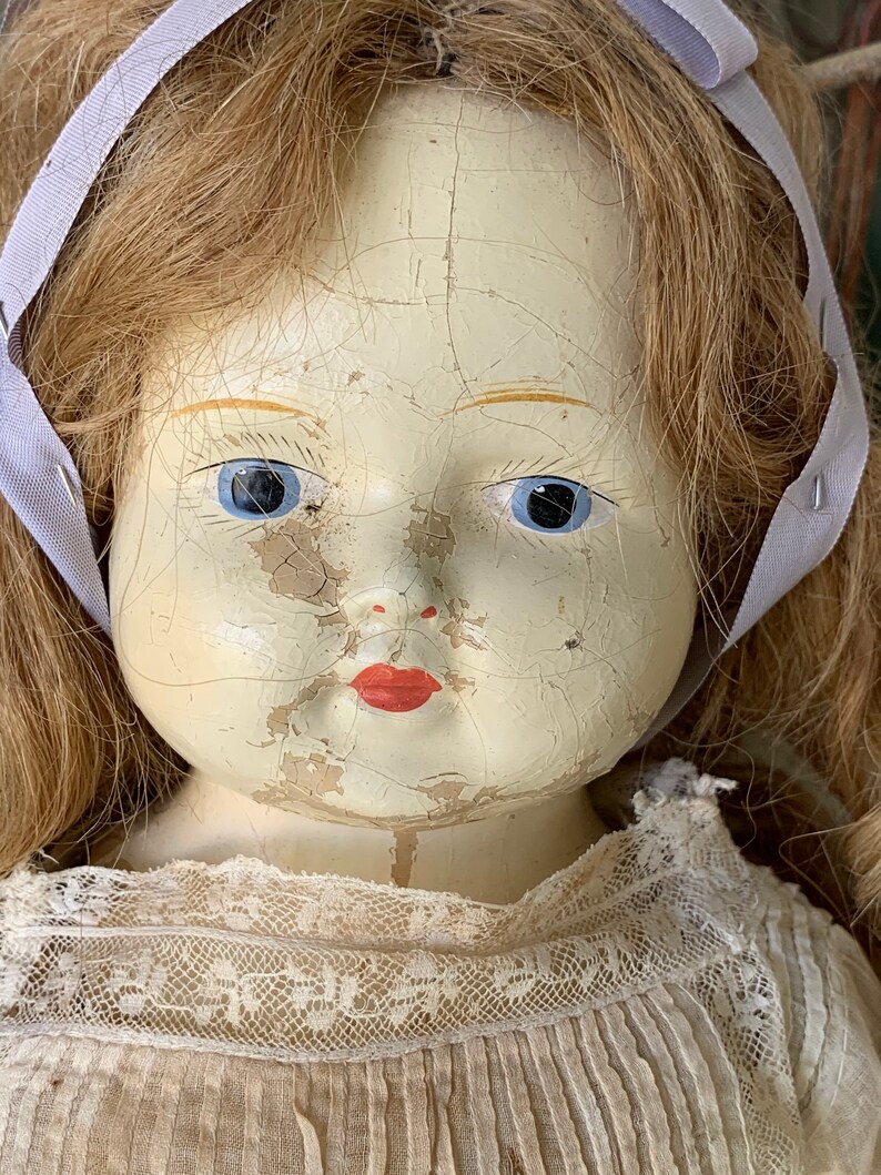 Antique Age Worn Doll Cloth Body Composition Head and Hands - Etsy