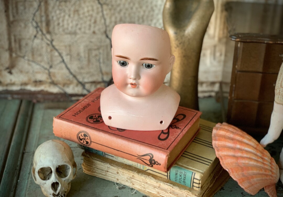 Antique German Mabel Doll Head Porcelain Doll Part Glass Eyes 6 Inch ...