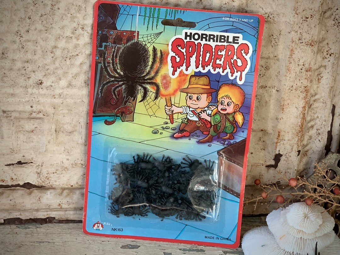 Vintage Mini Plastic Toy Horrible Spiders in Package Creepy Bugs ...