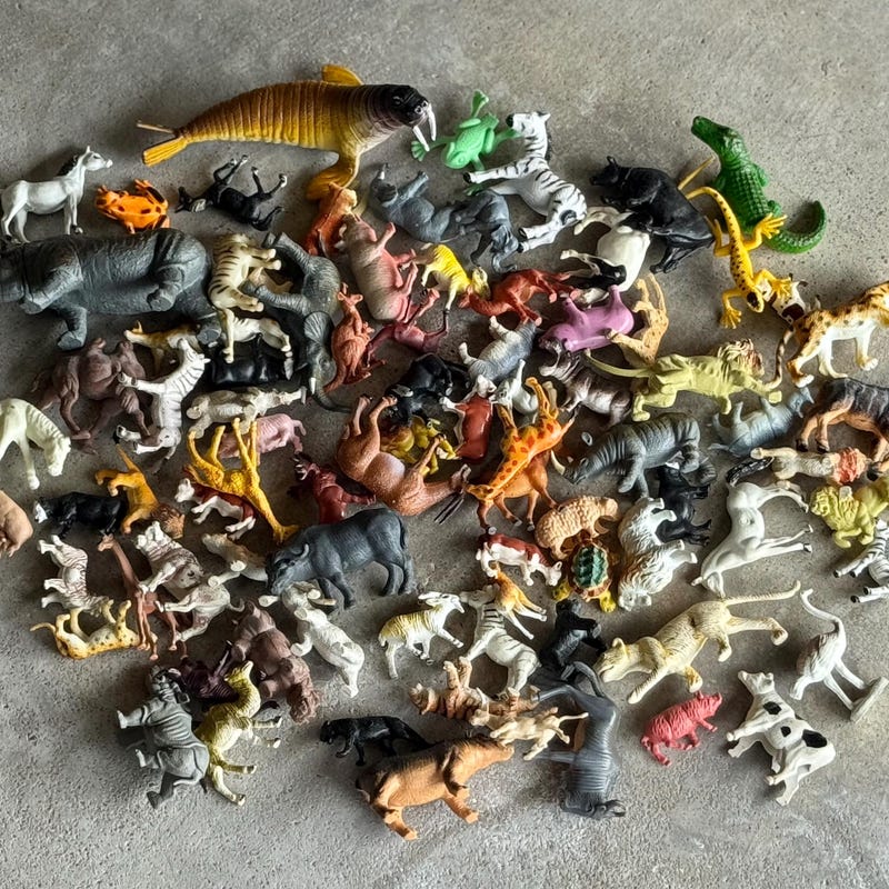 Miniature Plastic Animal Figurines - Etsy